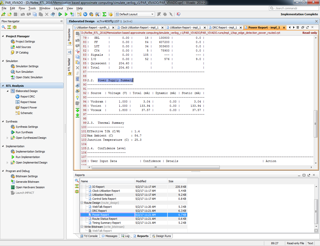 Low Power Fpga Using Memoization Based Approximate Computing