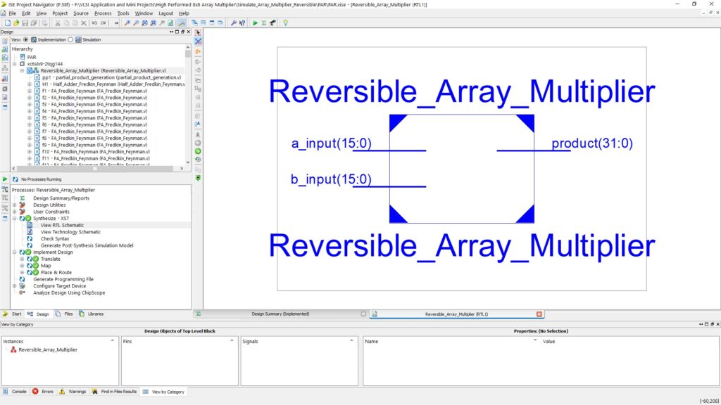 Fpga Implementation Of High Performance Reversible Logic Based 16x16 Array Multiplier